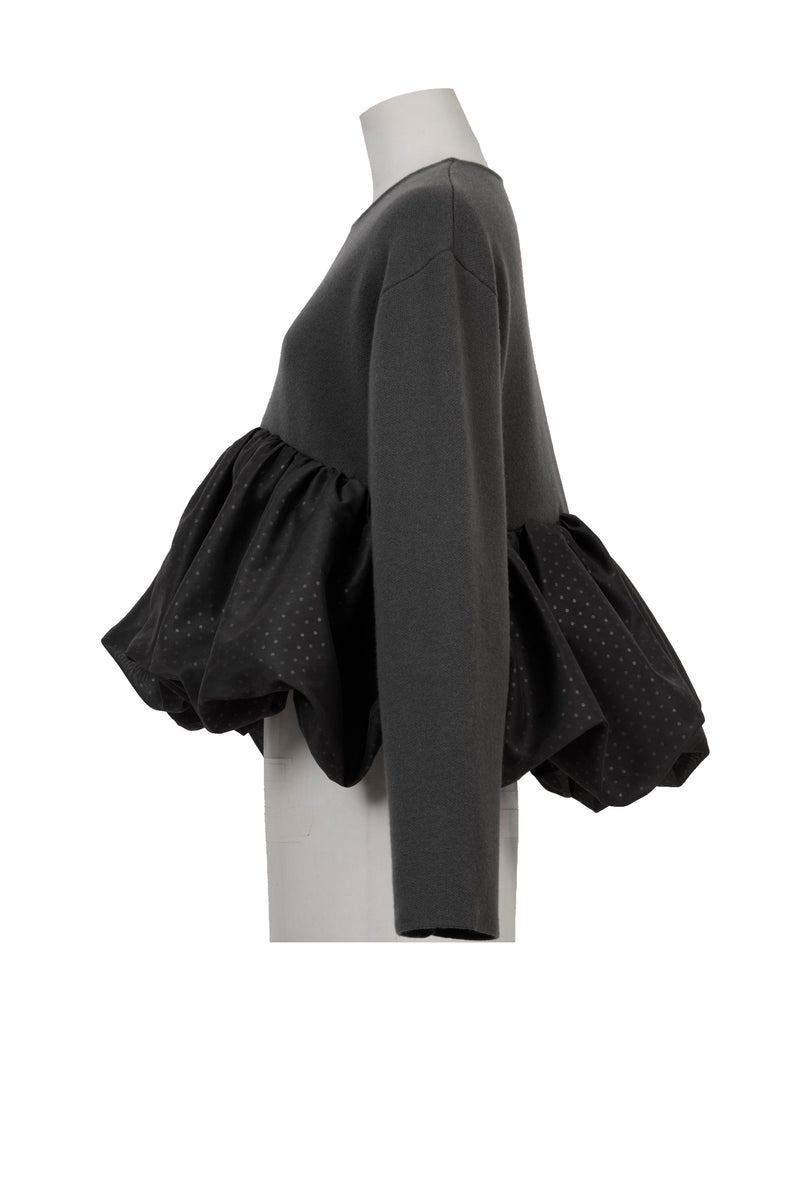 Wool Cashmere Hem Balloon Knit | Monochrome – MYLAN ONLINE SHOP