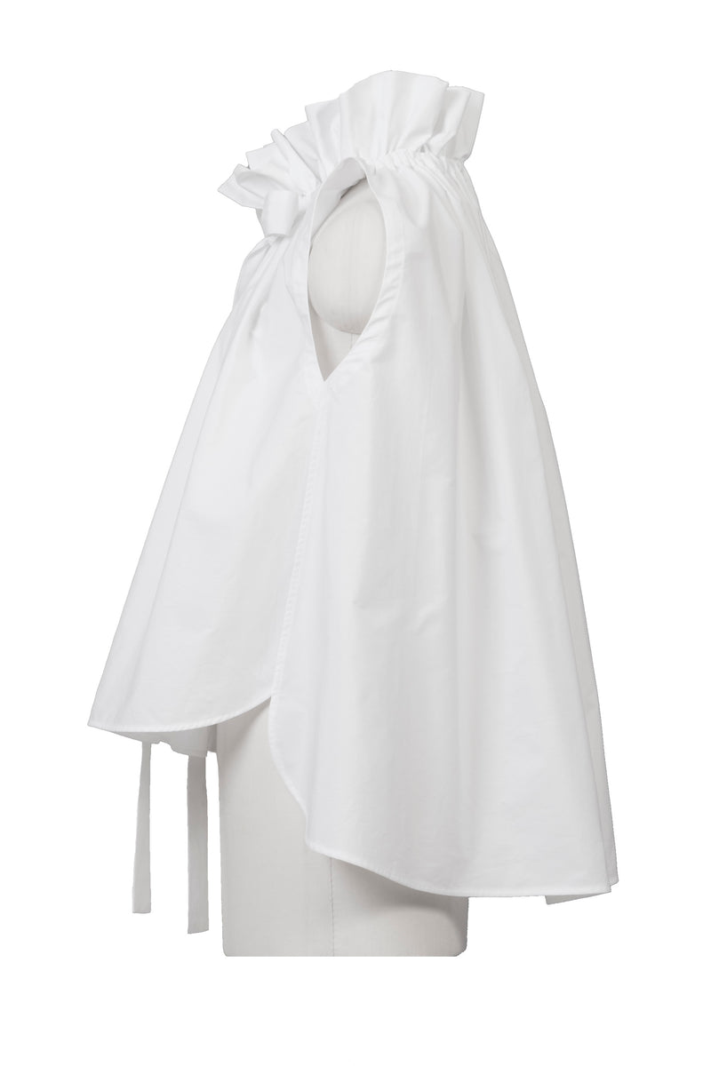 Gathered Collar Blouse | White Dot – MYLAN ONLINE SHOP