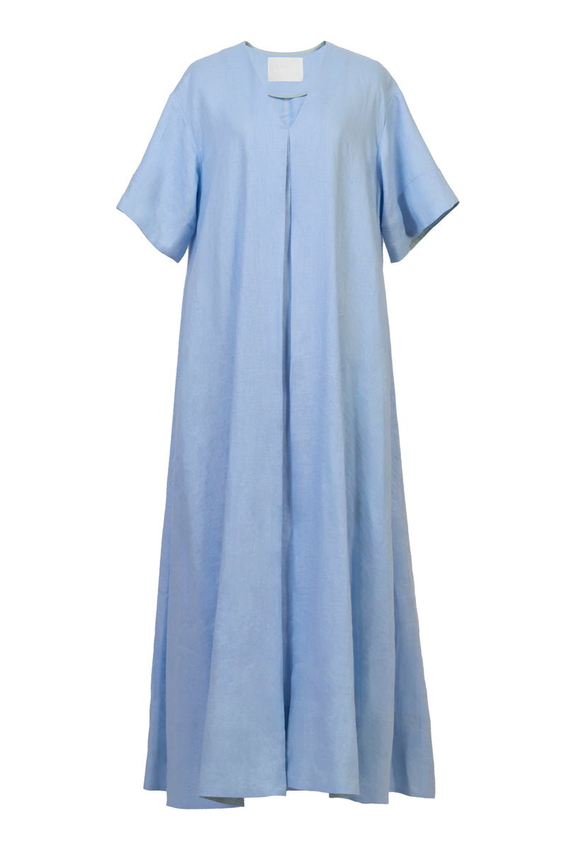 V-Neck Pleated Dress | Sea Blue – MYLAN ONLINE SHOP