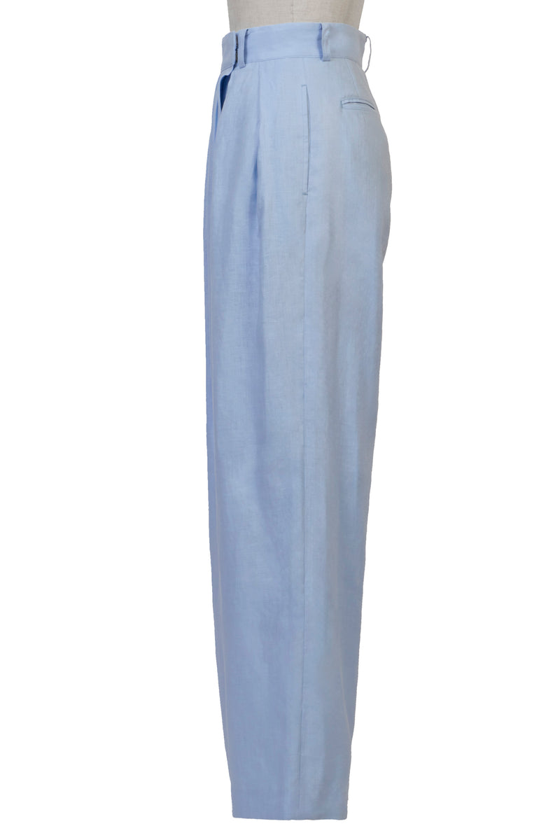 Gathered Pleated Wide-Leg Pants | Sea Blue – MYLAN ONLINE SHOP