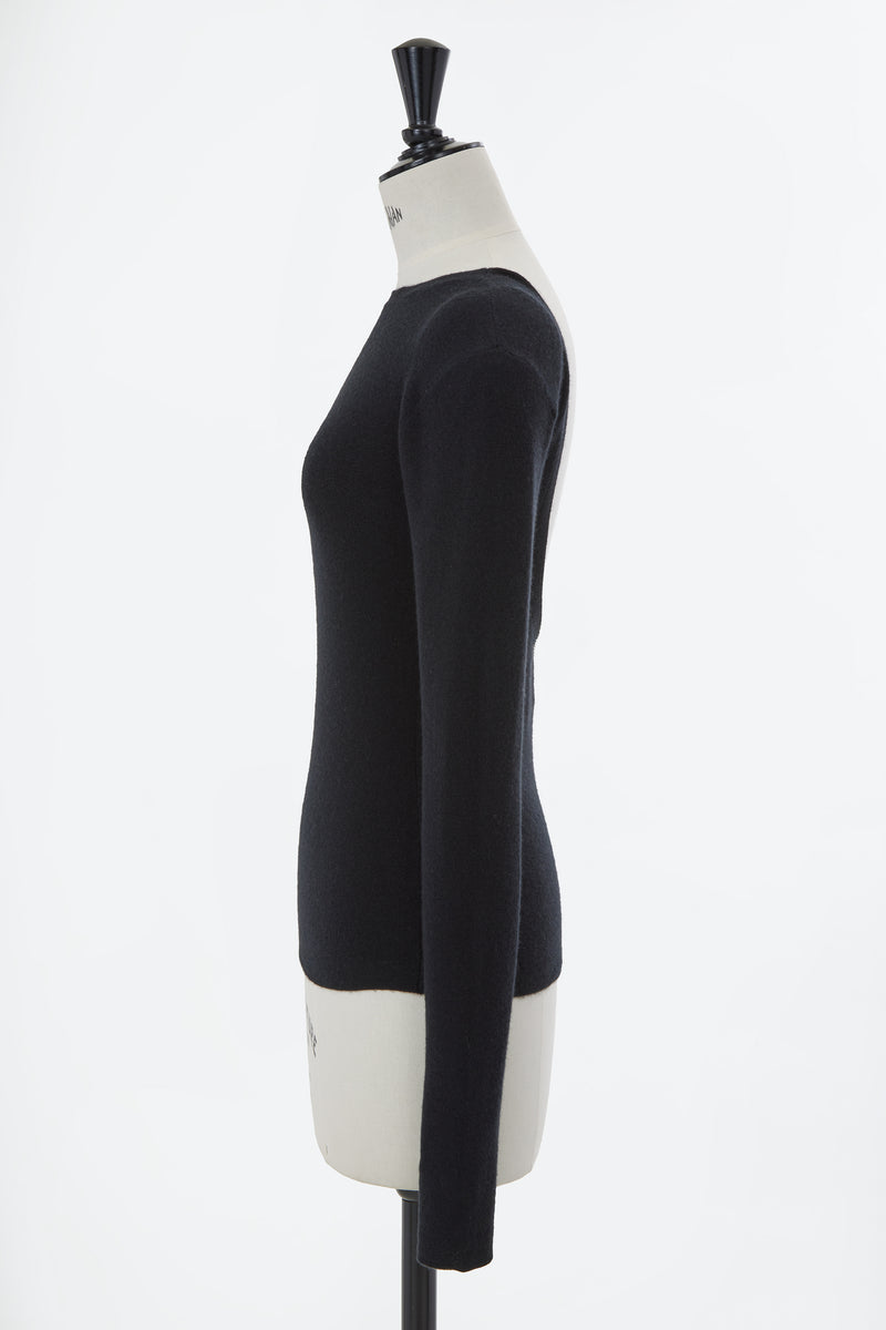 Cashmere Back-Open Knit Top | Shell White – MYLAN ONLINE SHOP