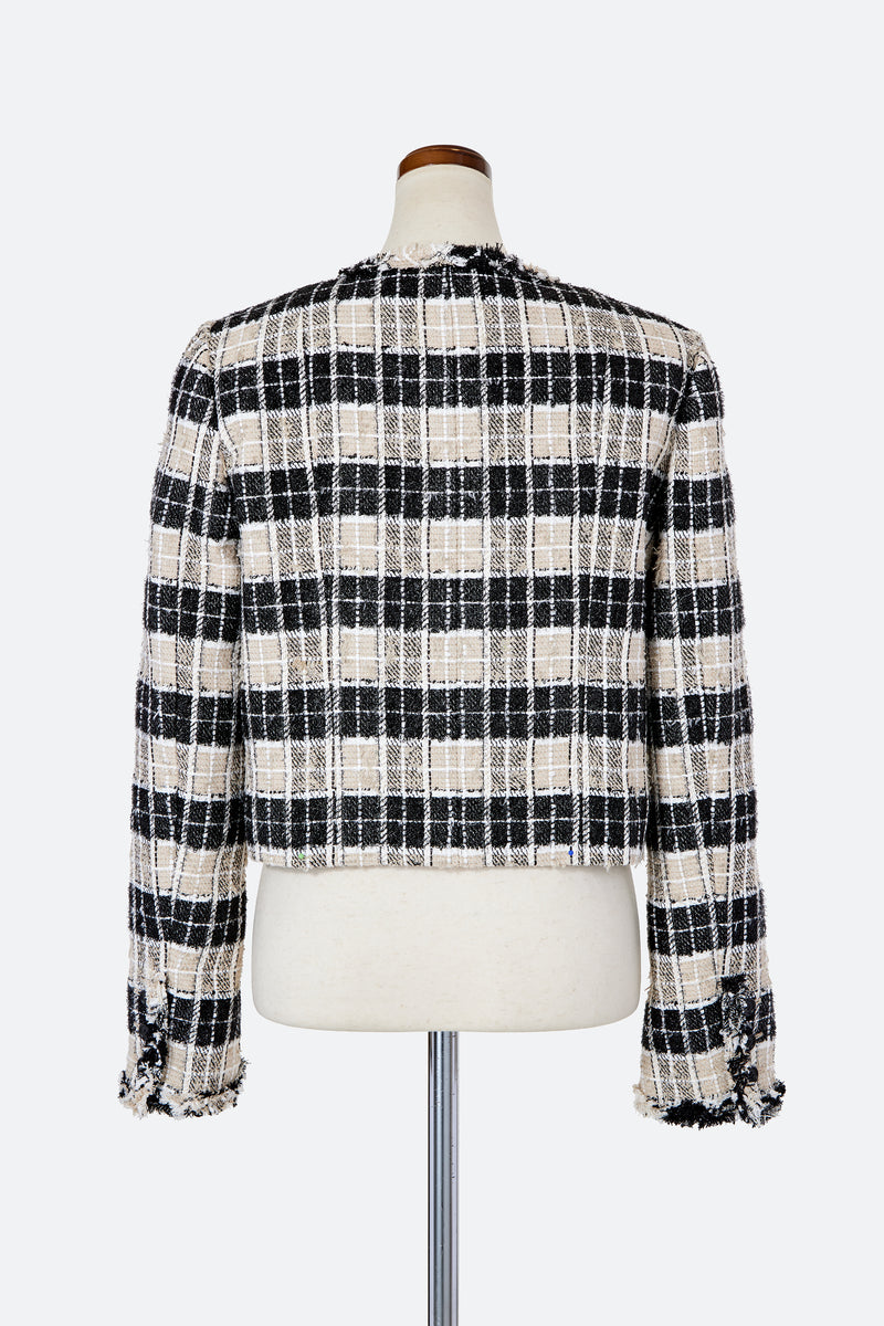 Cropped Tweed Jacket | Plaid A – MYLAN ONLINE SHOP