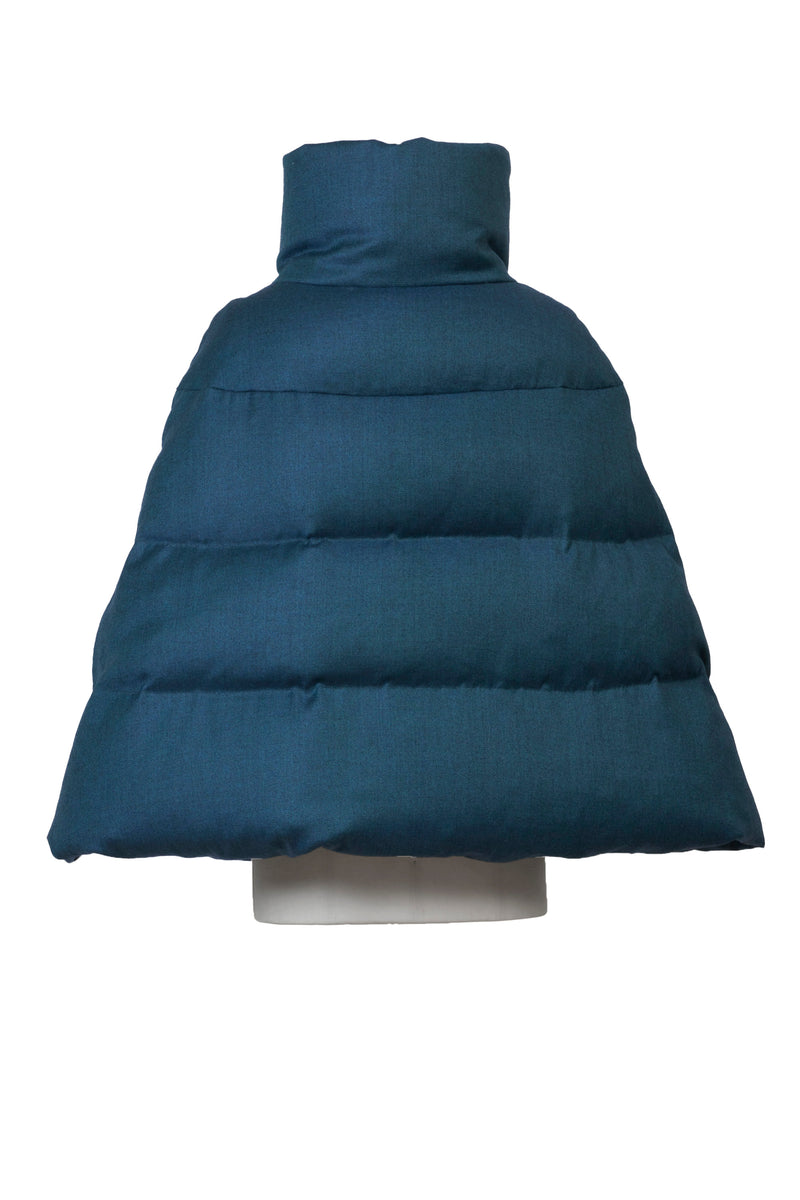Tweed Poncho Down Coat | Stone – MYLAN ONLINE SHOP
